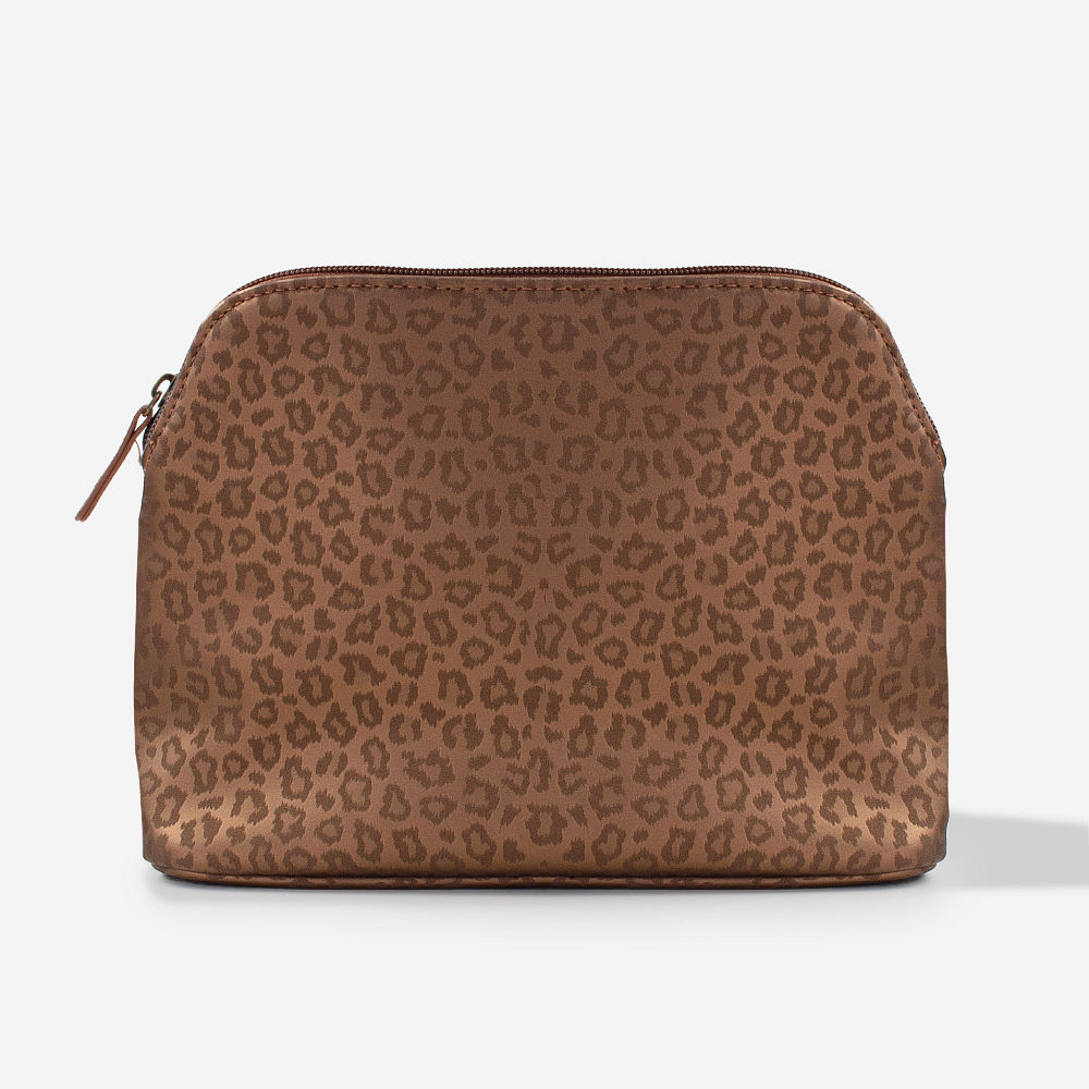 Personalized Metallic Leopard Cosmetic Case