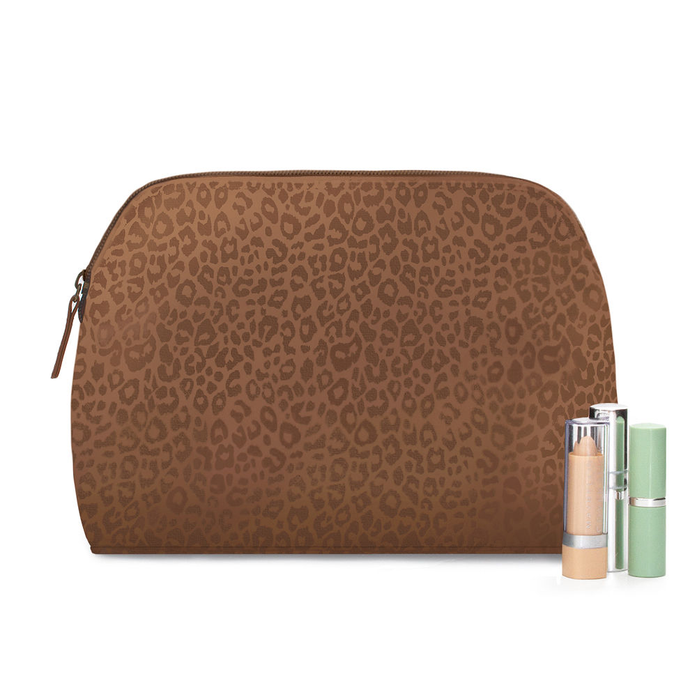 Personalized Metallic Leopard Cosmetic Case