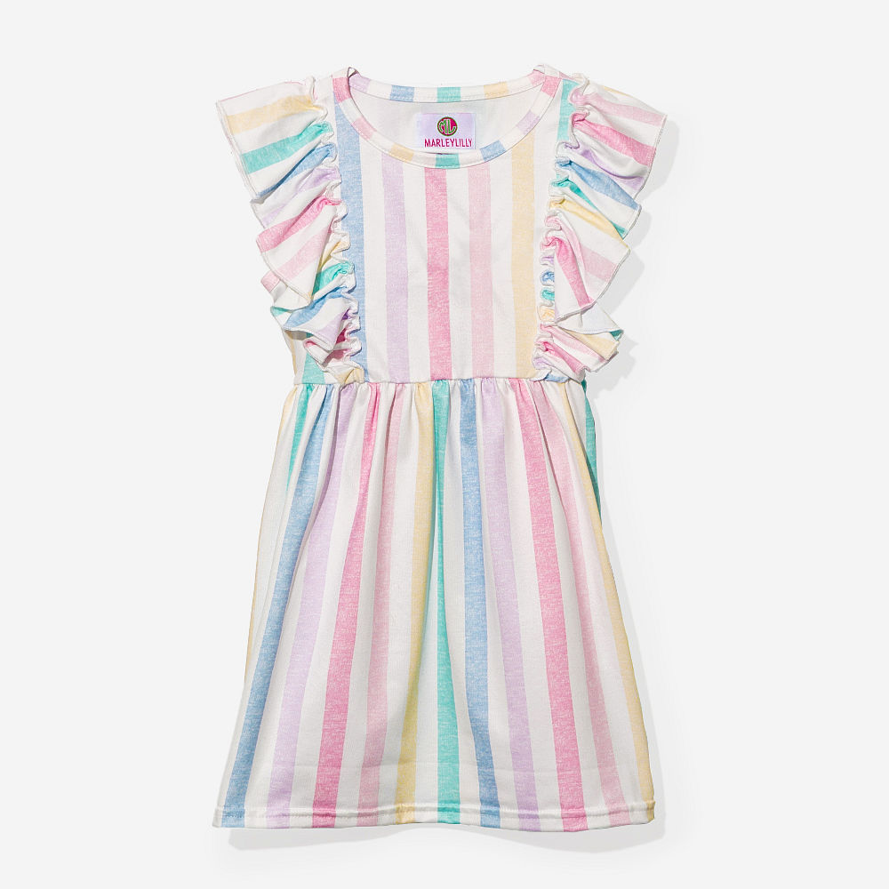 Personalized Girls Ruffle Knit Dress | Marleylilly