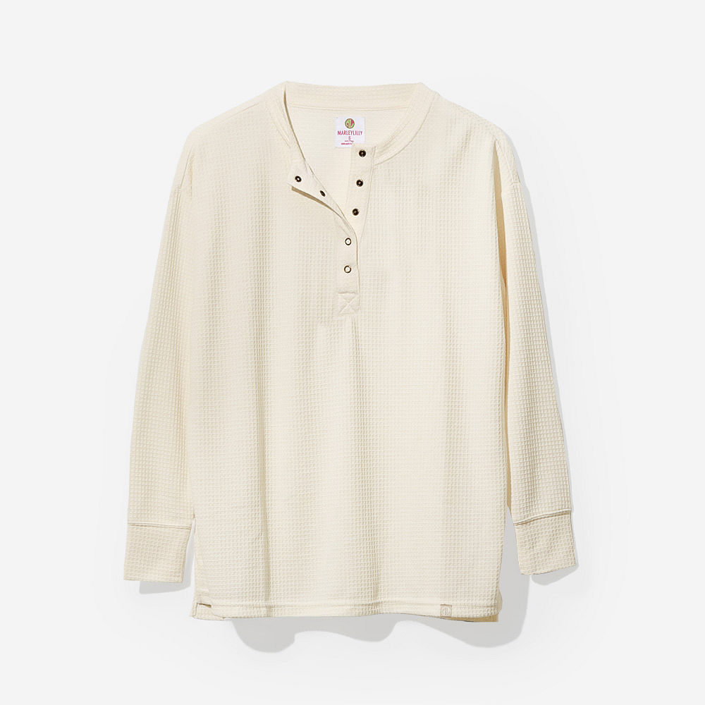 Personalized Waffle Henley Tunic
