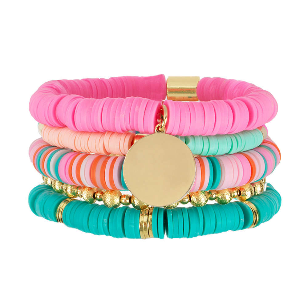 Personalized Beaded Bracelets | Stack of 5 Stretch Bracelets