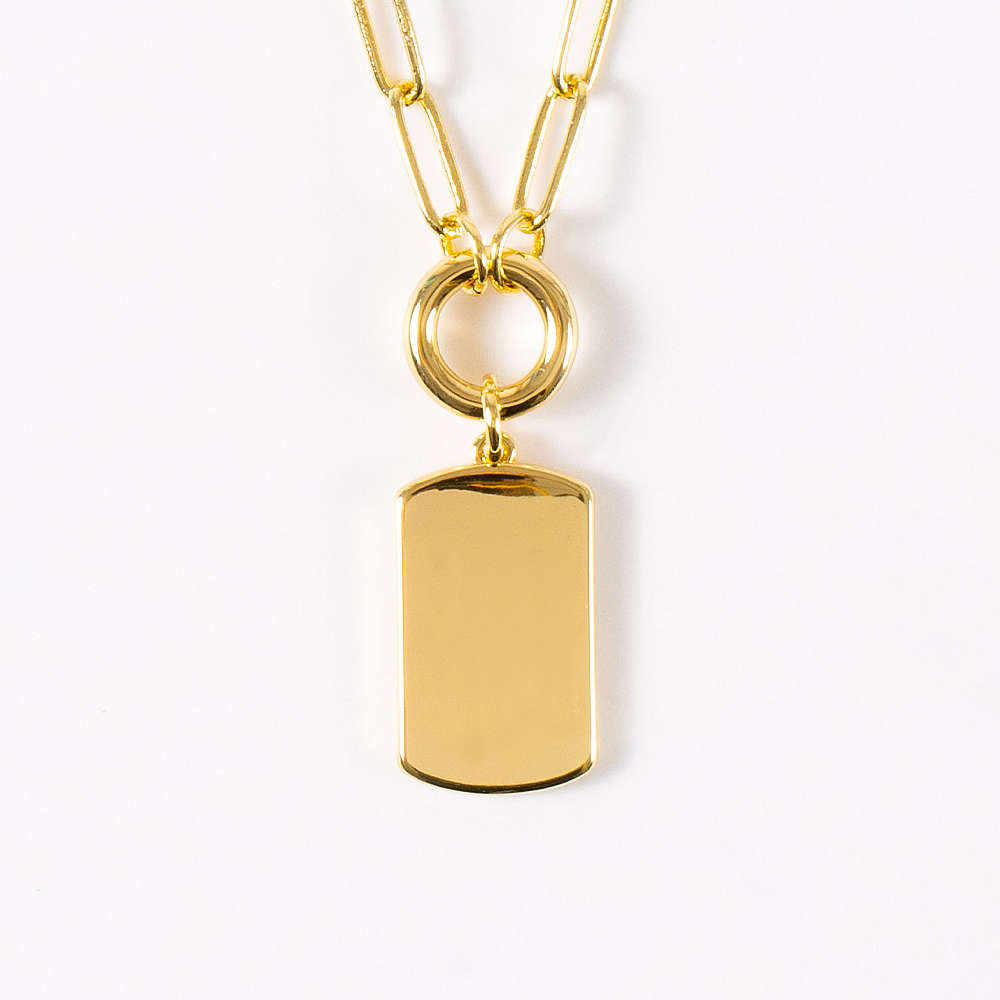 Monogrammed Tag Layered Necklace