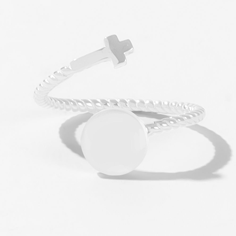 Monogrammed Adjustable Cross Ring - Custom Personalized Rings | Marleylilly