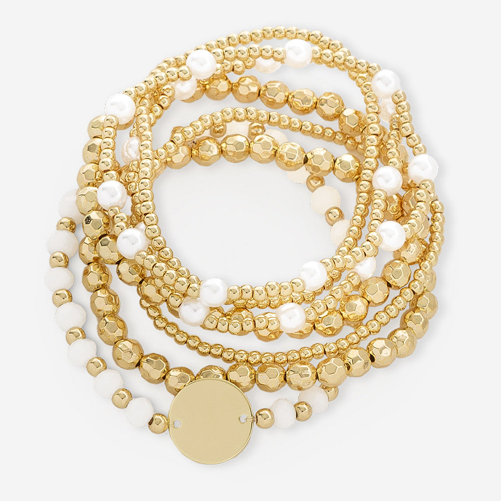 Personalized Beaded Bracelet Stack Set | Marleylilly