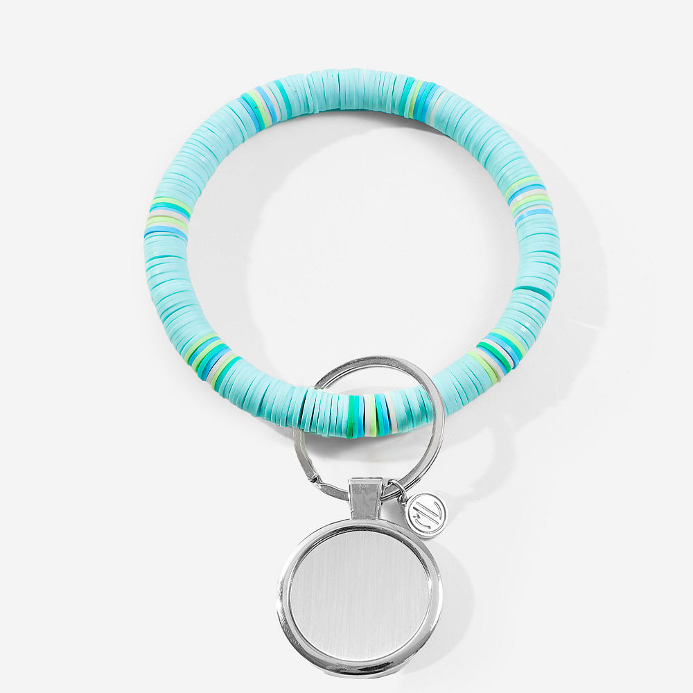 Monogrammed Beaded Key Ring - Multicolor - Marleylilly