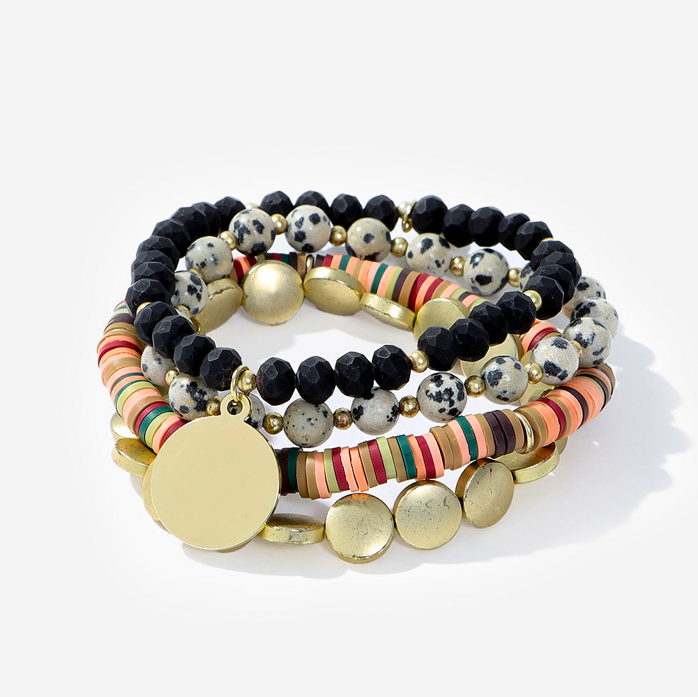 Personalized Fall Bracelet Stack | Stack of 4 Stretch Bracelets