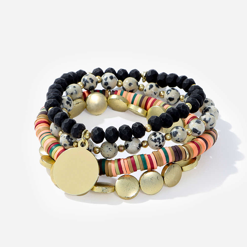 Personalized Fall Bracelet Stack | Stack of 4 Stretch Bracelets