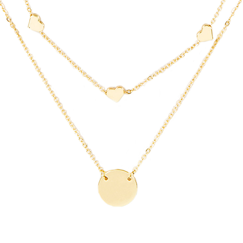 Personalized Layered Hearts Necklace