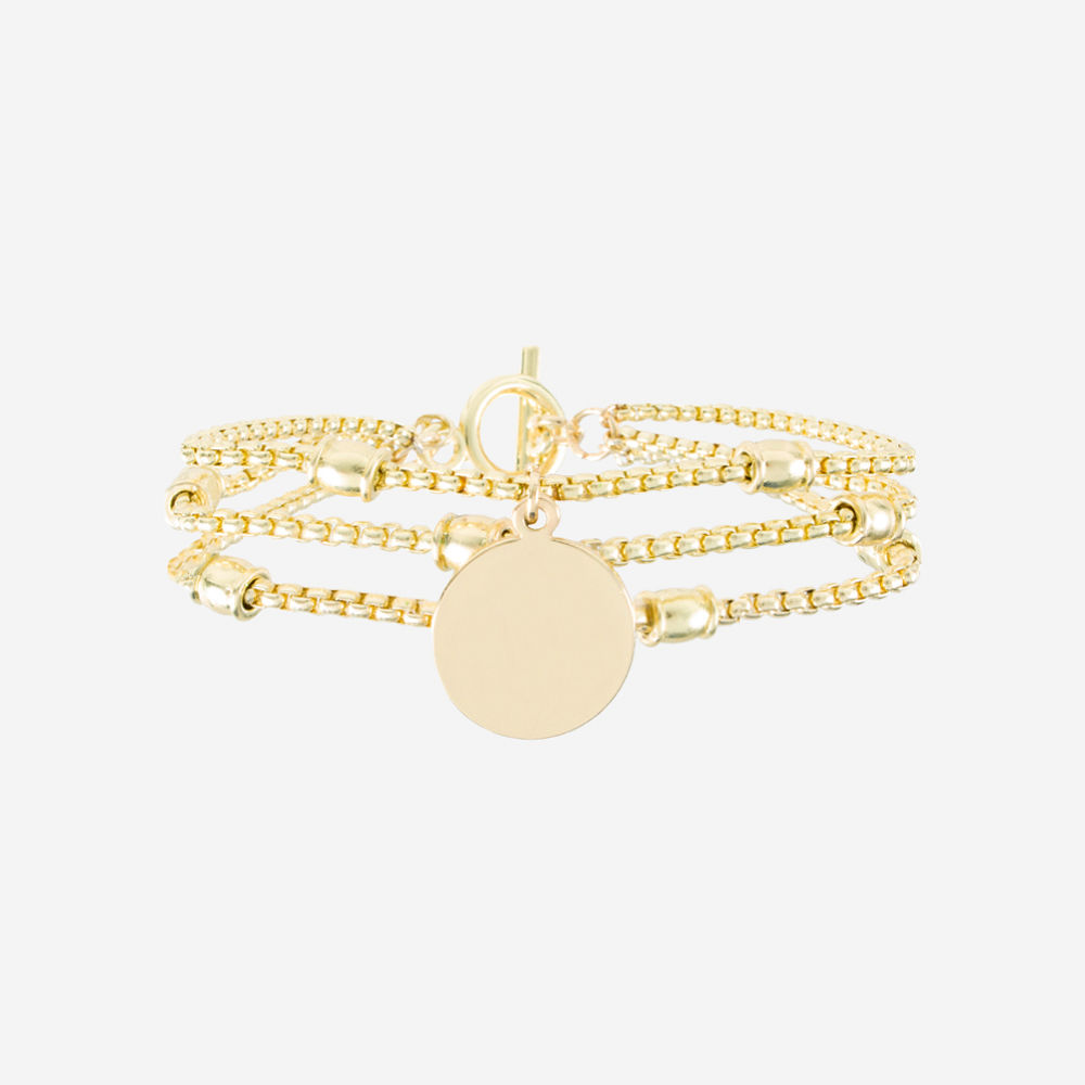 Mixed Metal Monogrammed Bracelet Stacks