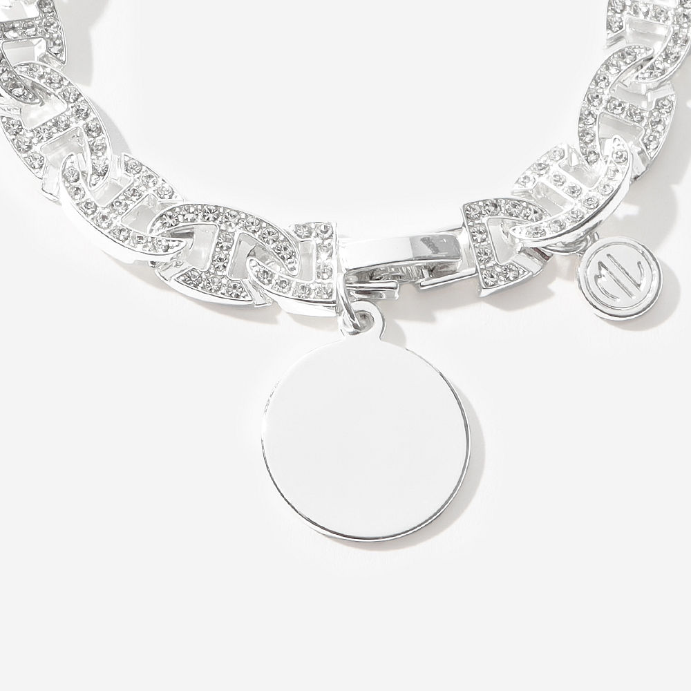 Personalized Chain Link Pave Bracelet - Marleylilly