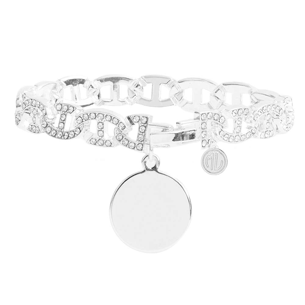 Personalized Chain Link Pave Bracelet - Marleylilly
