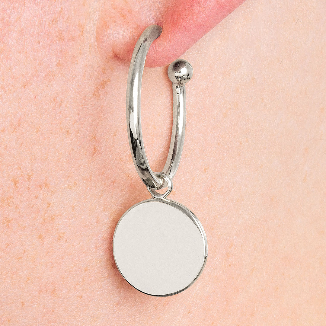 Personalized Disc Hoop Earrings - Marleylilly