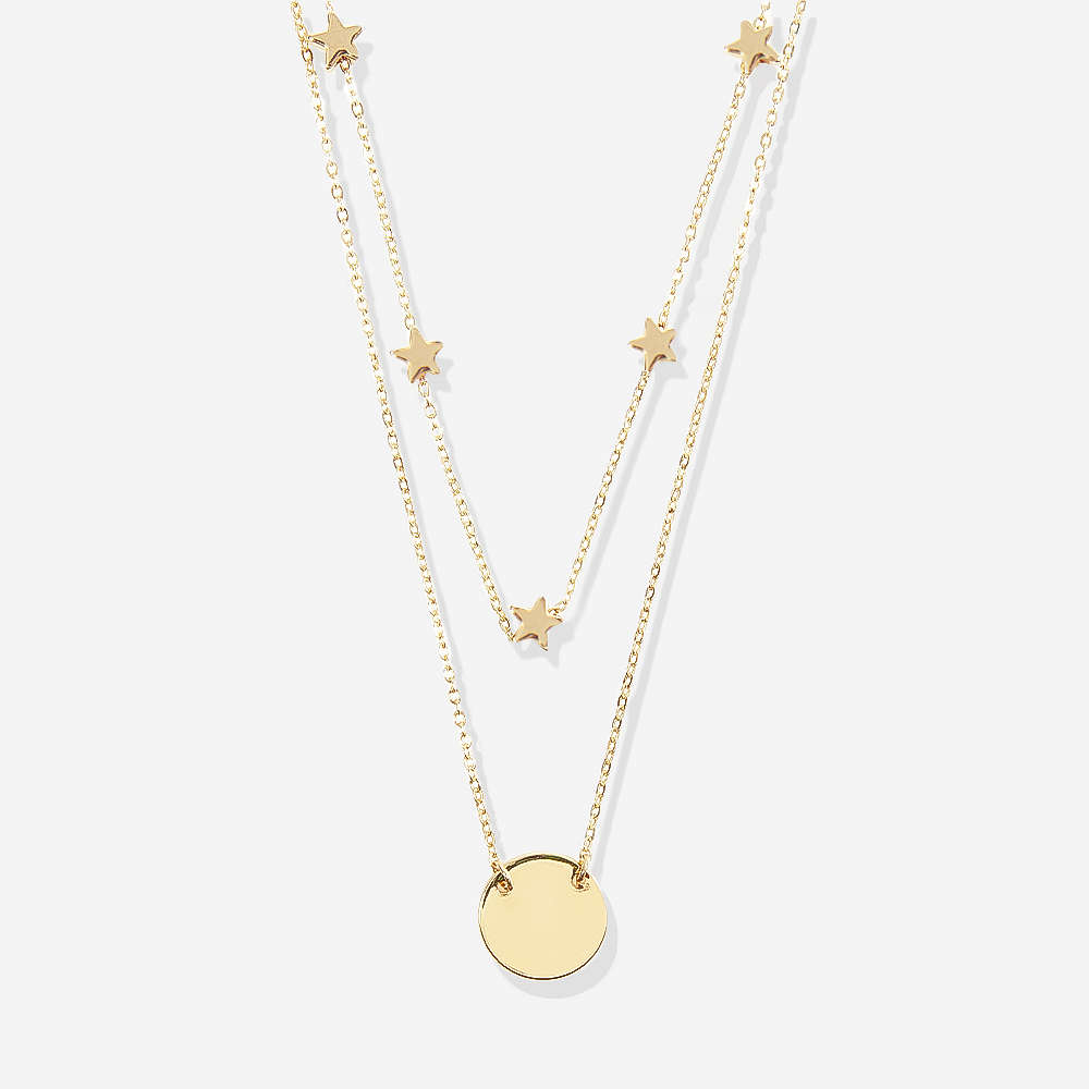 Personalized Layered Star Necklace