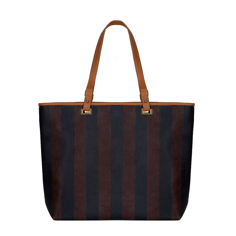 Personalized Metallic Striped Tote Bag