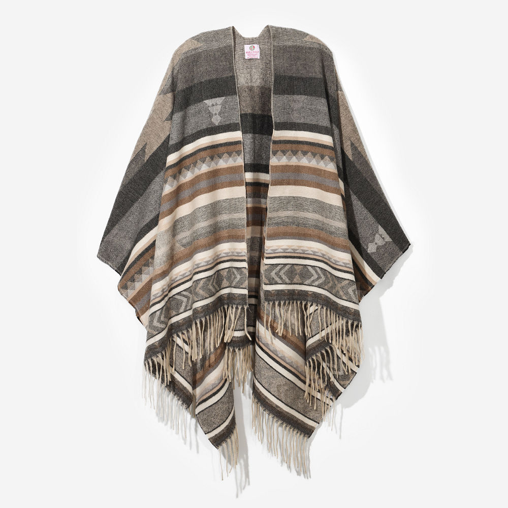 Ladies Aztec Fringe Poncho | Marleylilly