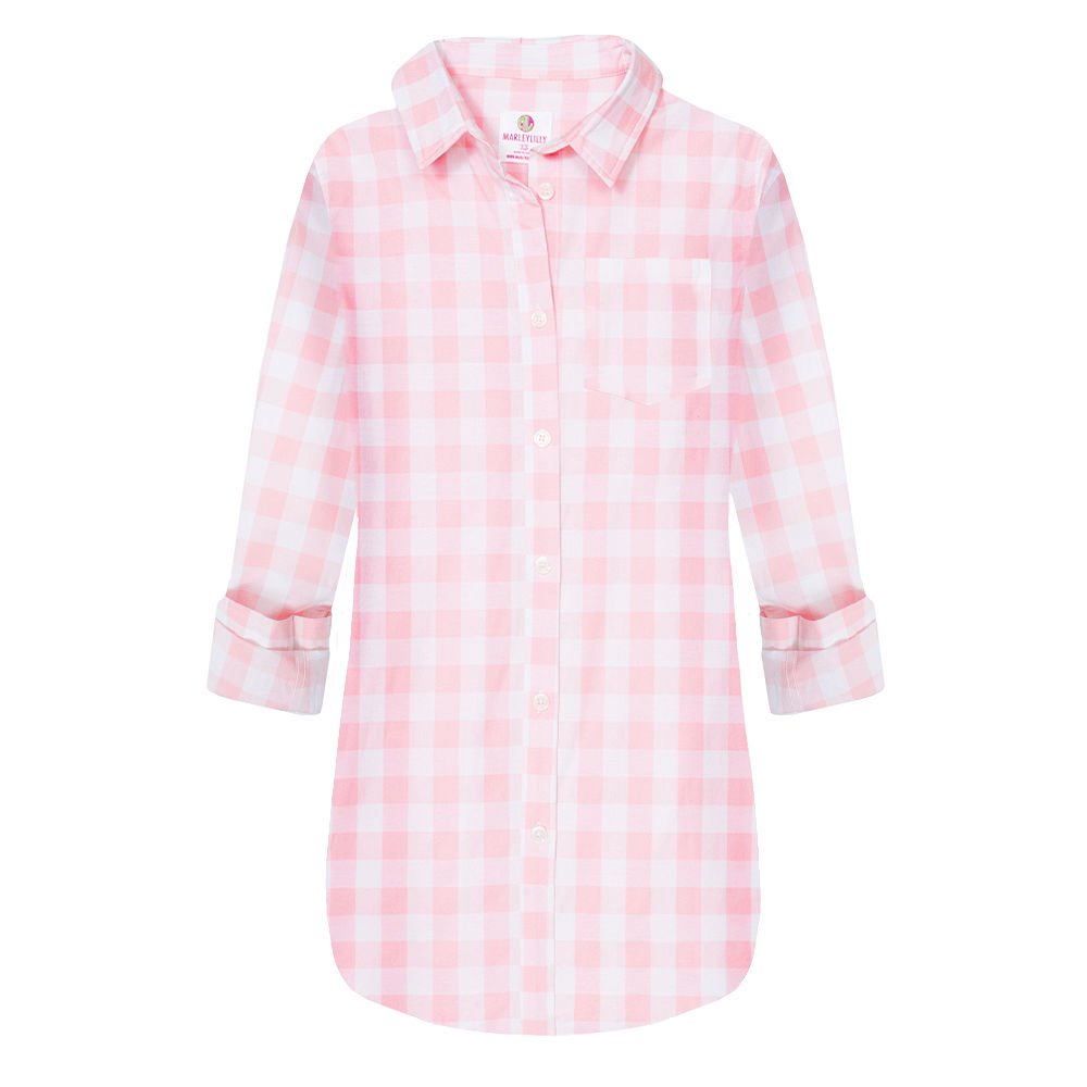 Monogrammed Button-Down Tunic Shirt