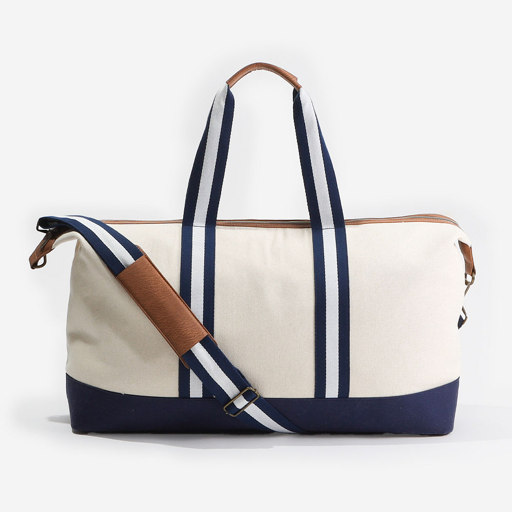 Personalized Navy Blue Canvas Weekender