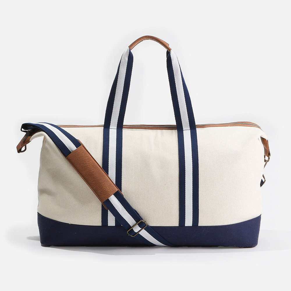 Personalized Navy Blue Canvas Weekender