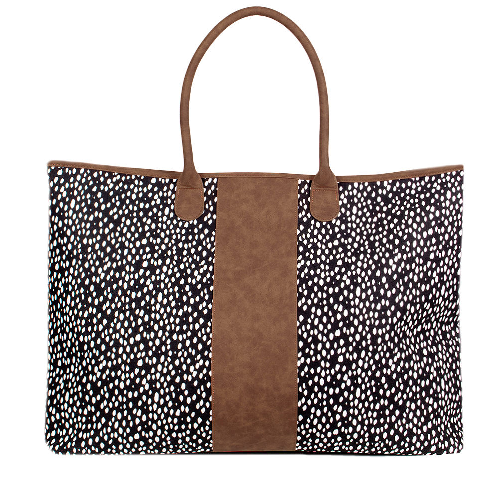 Monogrammed White Dot Weekender Bag - Marleylilly