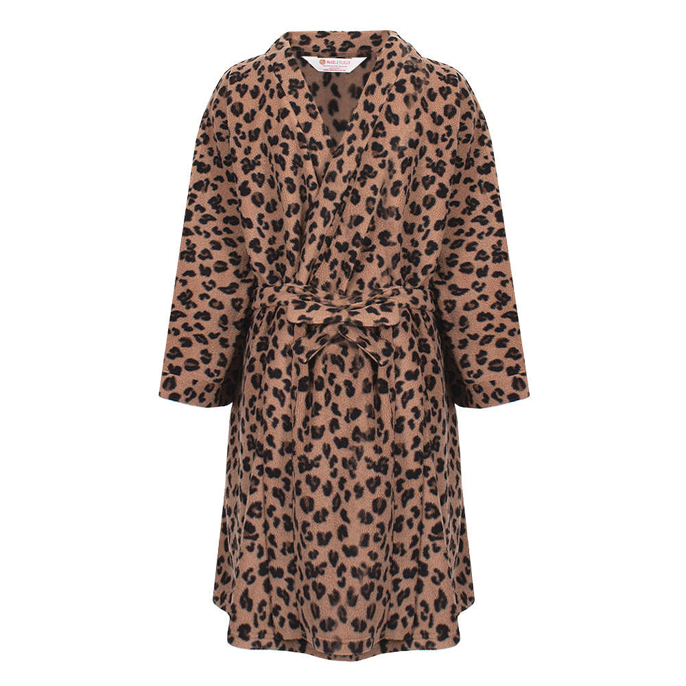 Personalized Leopard Print Fleece Robe – Marleylilly