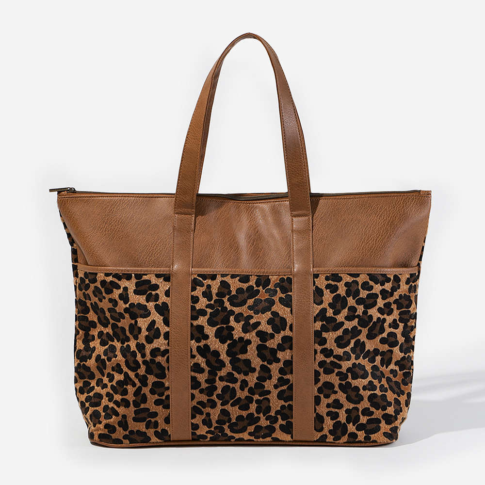 Personalized Leopard Pocket Tote | Marleylilly