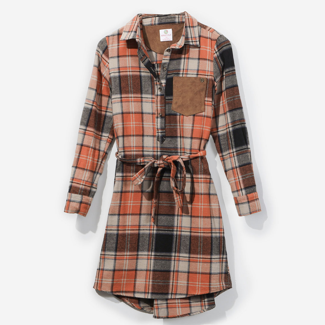 Monogrammed Plaid Shirt Dress for Fall - Marleylilly