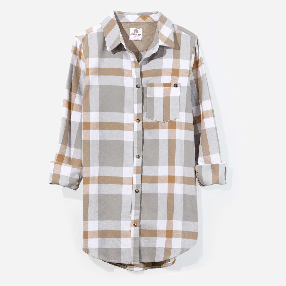 Monogrammed Layering Plaid Tunic Shirt - Marleylilly