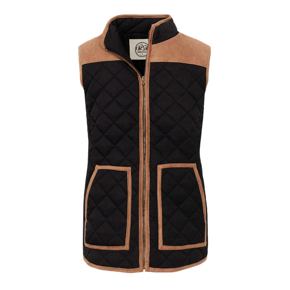 Personalized Black Quilted Barn Vest - Marleylilly