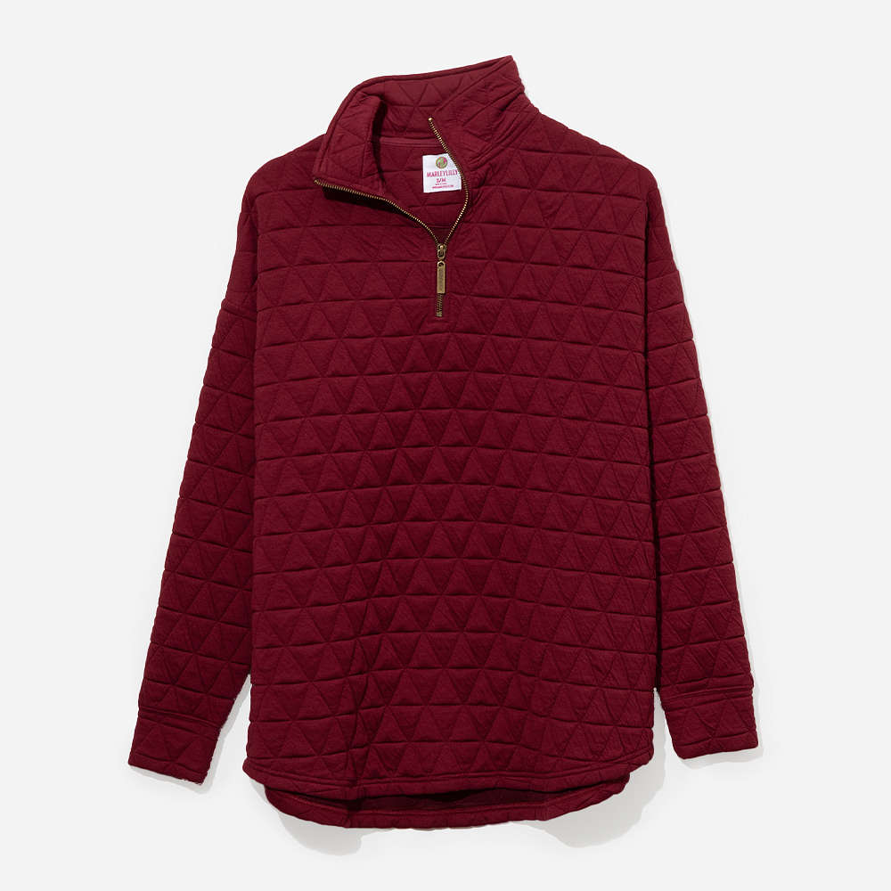 Personalized Quilted Quarter Zip Pullover | Marleylilly