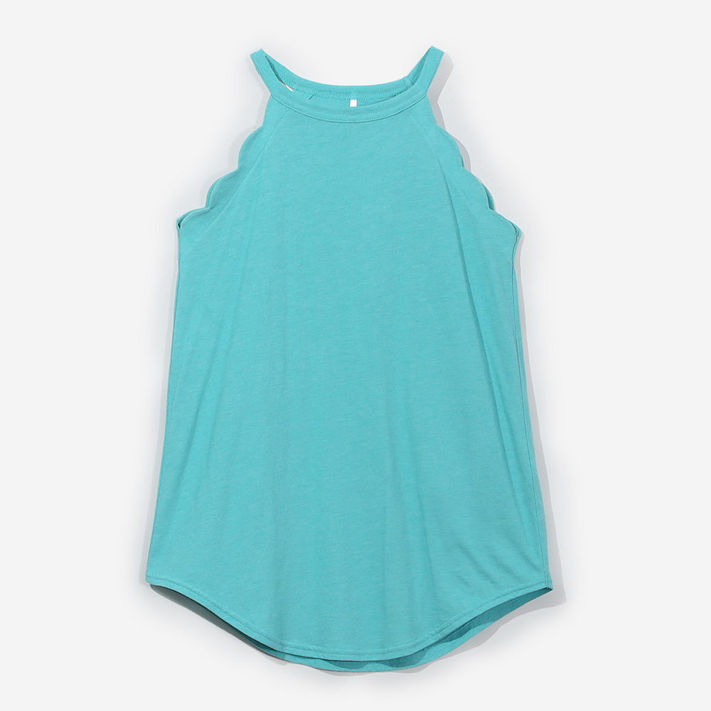 Monogrammed Scallop High-Neck Tank Top - Marleylilly