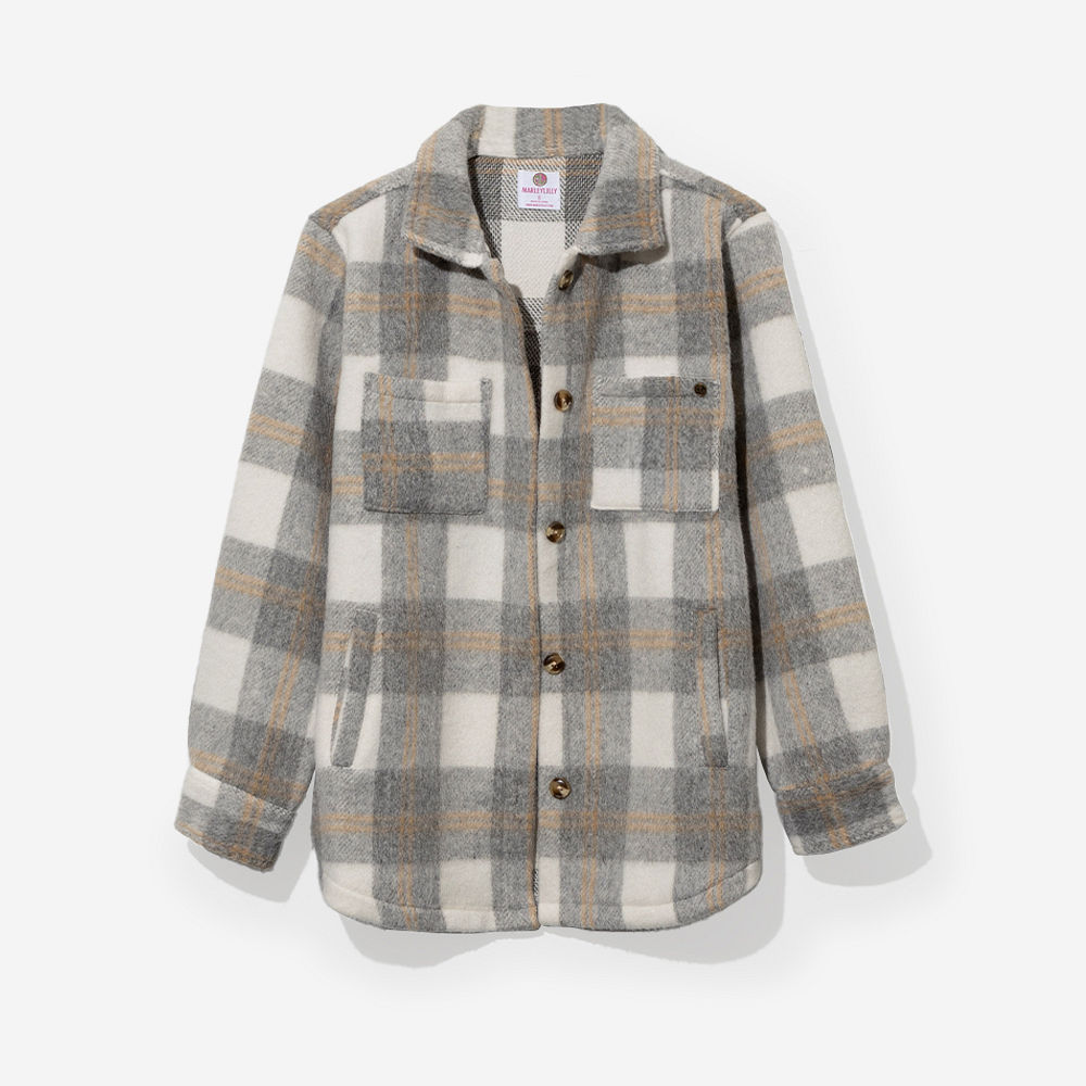 Personalized Fuzzy Shacket | Monogrammed Cozy Shirt Jacket