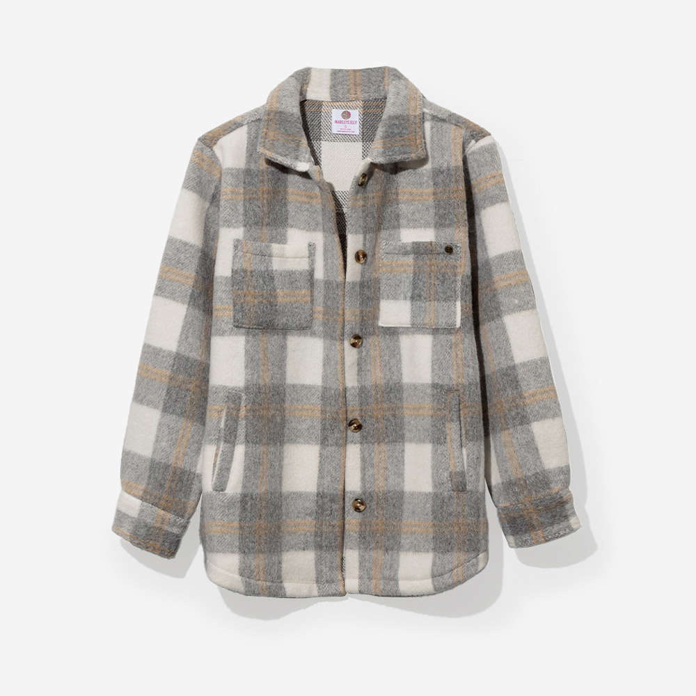 Personalized Fuzzy Shacket | Monogrammed Cozy Shirt Jacket