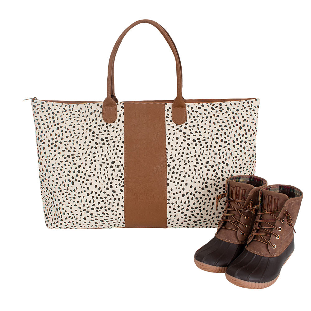 Personalized Spring Leopard Weekender