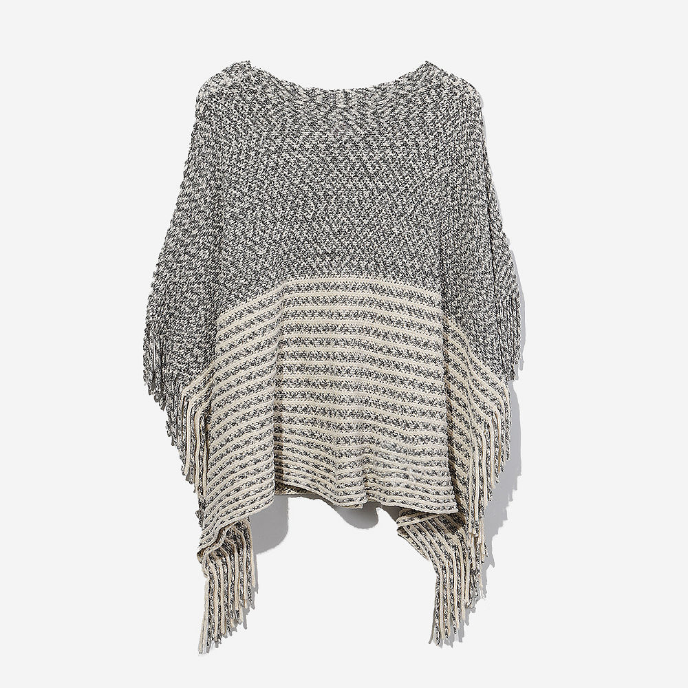 Personalized Striped Chenille Poncho