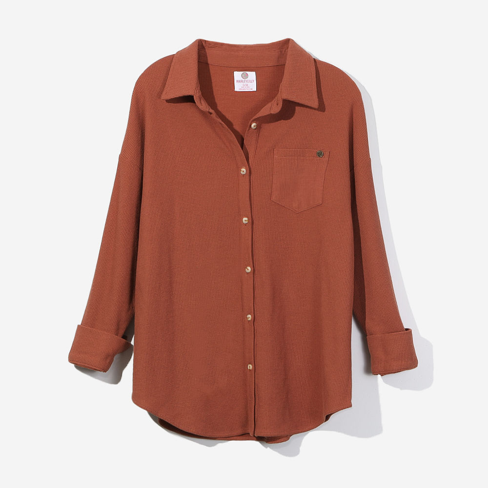 Personalized Waffle Button Down Top | Marleylilly