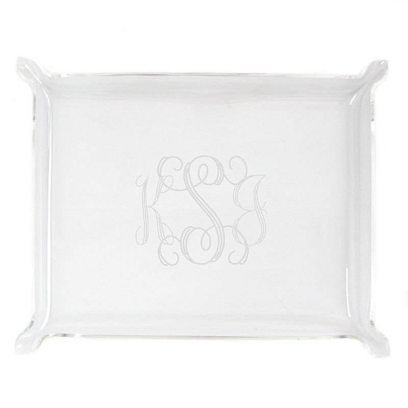 Clear Monogrammed Acrylic Tray - Marleylilly