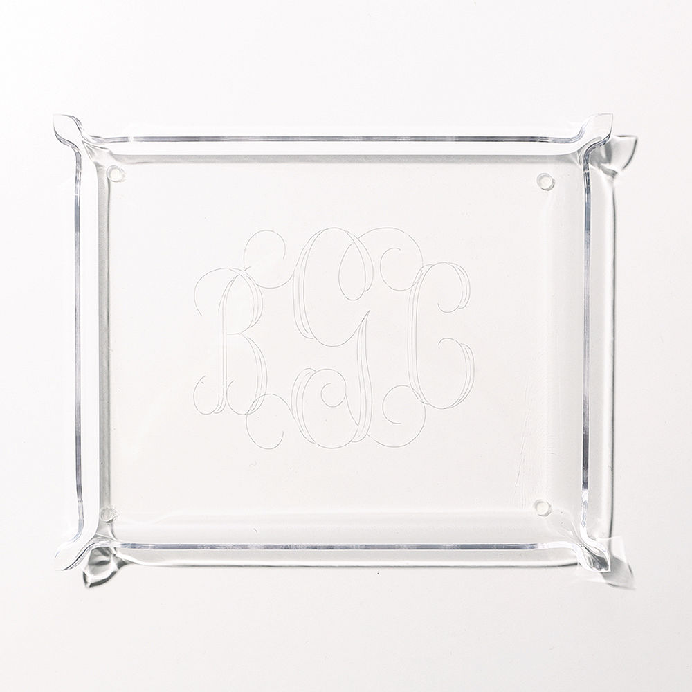 Clear Monogrammed Acrylic Tray - Marleylilly