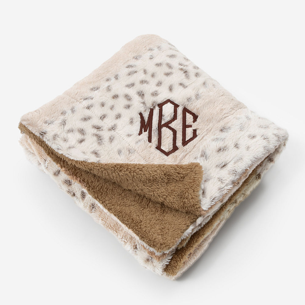 Monogrammed Fur Throw - Marleylilly