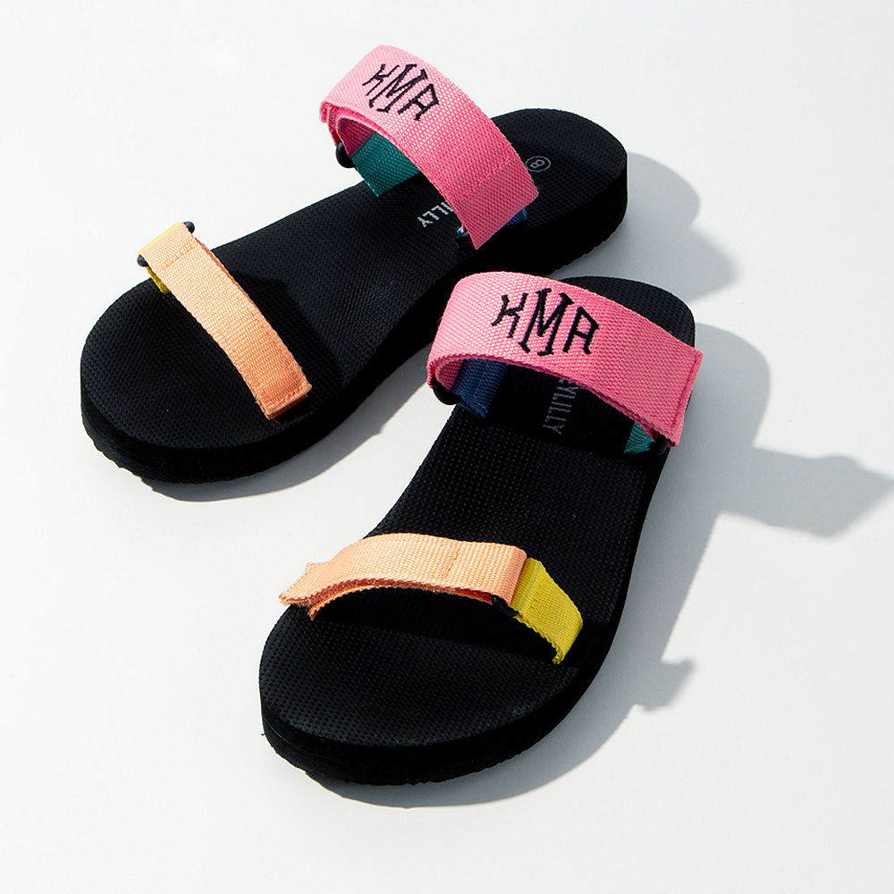 Monogrammed Summer Slides Sandals