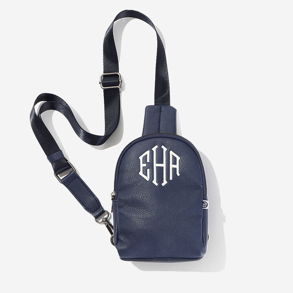 Personalized Faux Leather Sling Bag | Marleylilly