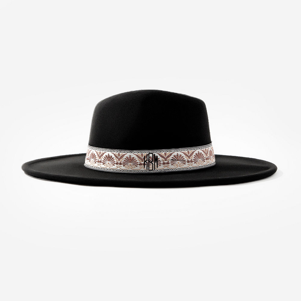 Monogrammed Wide Brim Hat - Marleylilly