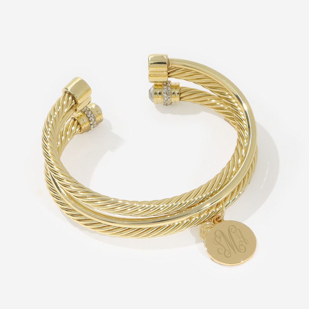 Monogrammed Cable Bracelet Set | Marleylilly