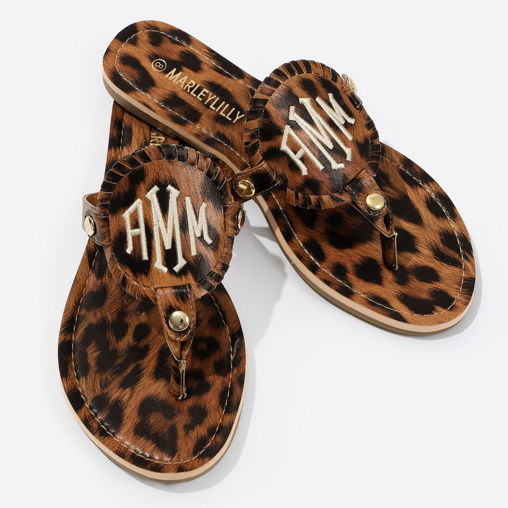 Embroidered Monogram Sandals Flip Flop – Marleylilly