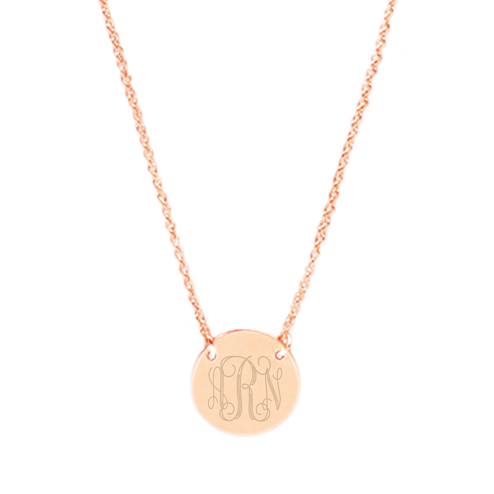 Personalized Dainty Disc Necklace - Marleylilly