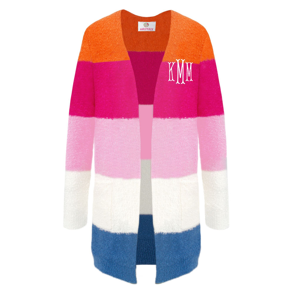 Monogrammed & Oversized Boyfriend Cardigan— Marleylilly