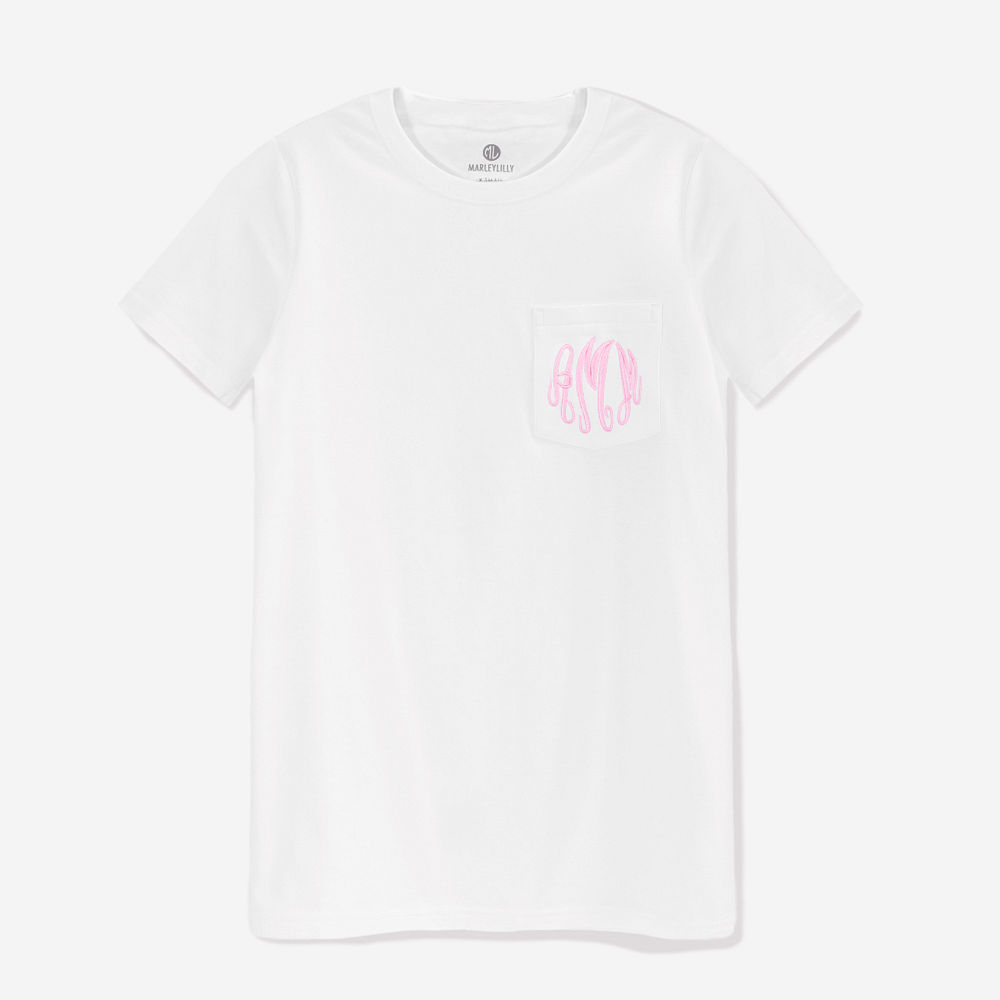 Monogrammed Pocket T-Shirt/Monogram Tee - Marleylilly
