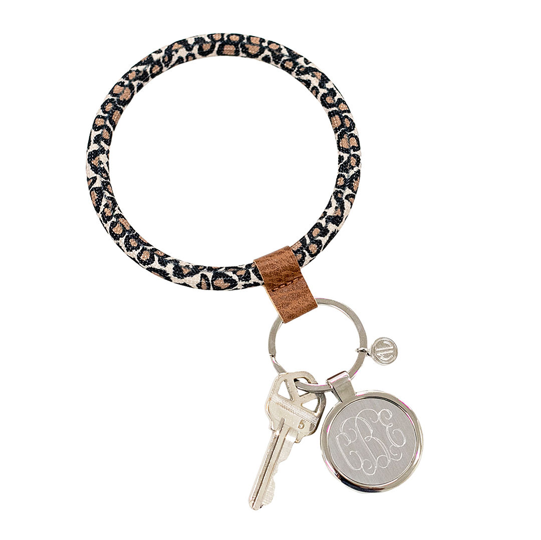 Monogrammed Brown Key Ring - Marleylilly