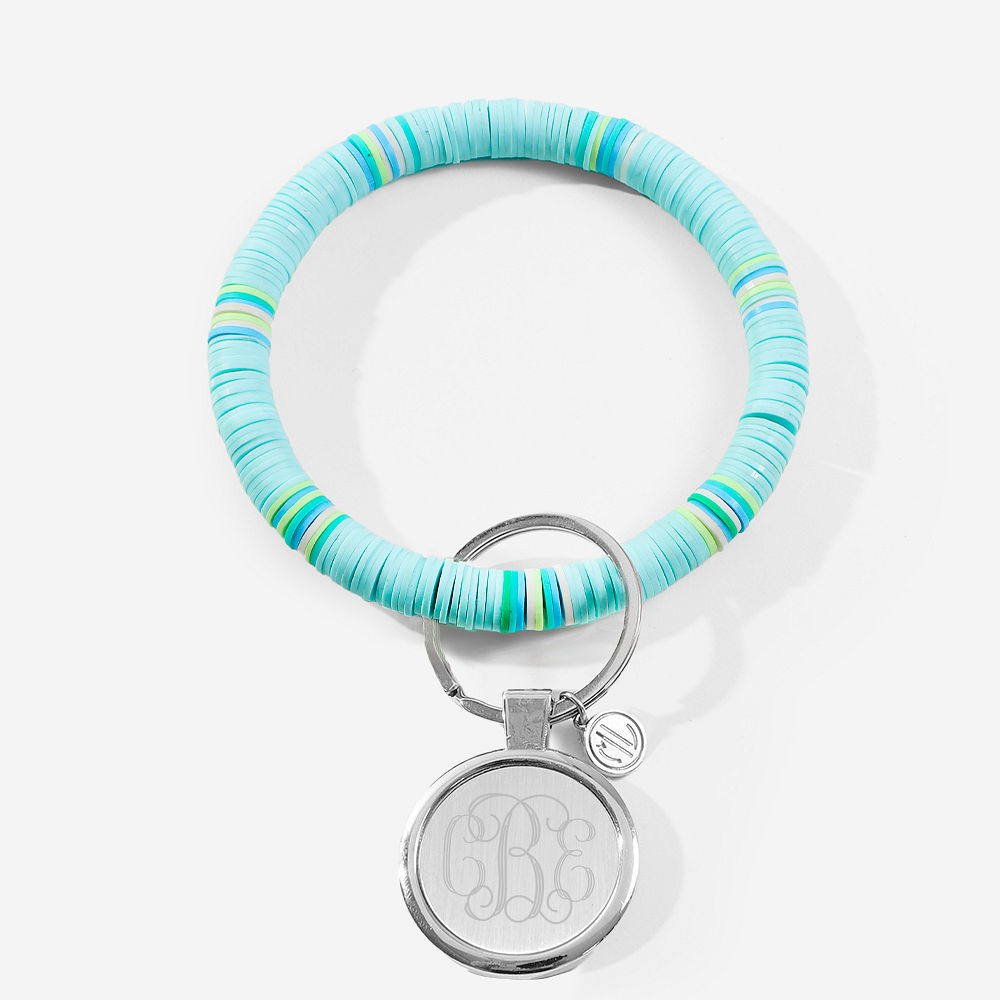 Monogrammed Beaded Key Ring - Multicolor - Marleylilly