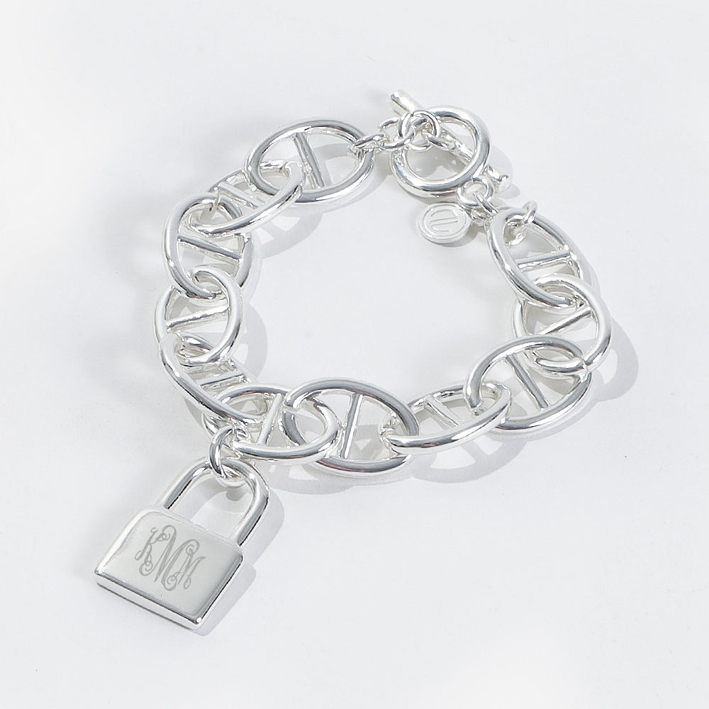 Personalized Padlock Chain Bracelet
