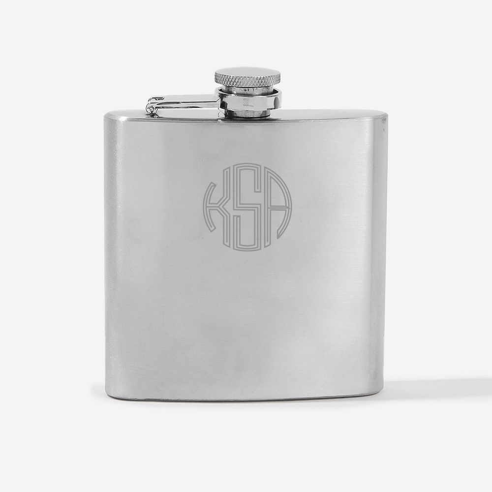 Personalized Silver Flask
